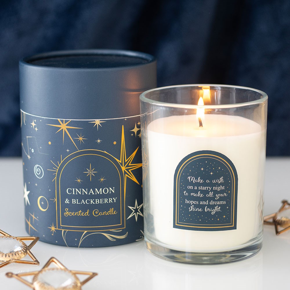 Starry Night Cinnamon & Blackberry Candle – Midnight Rose Emporium
