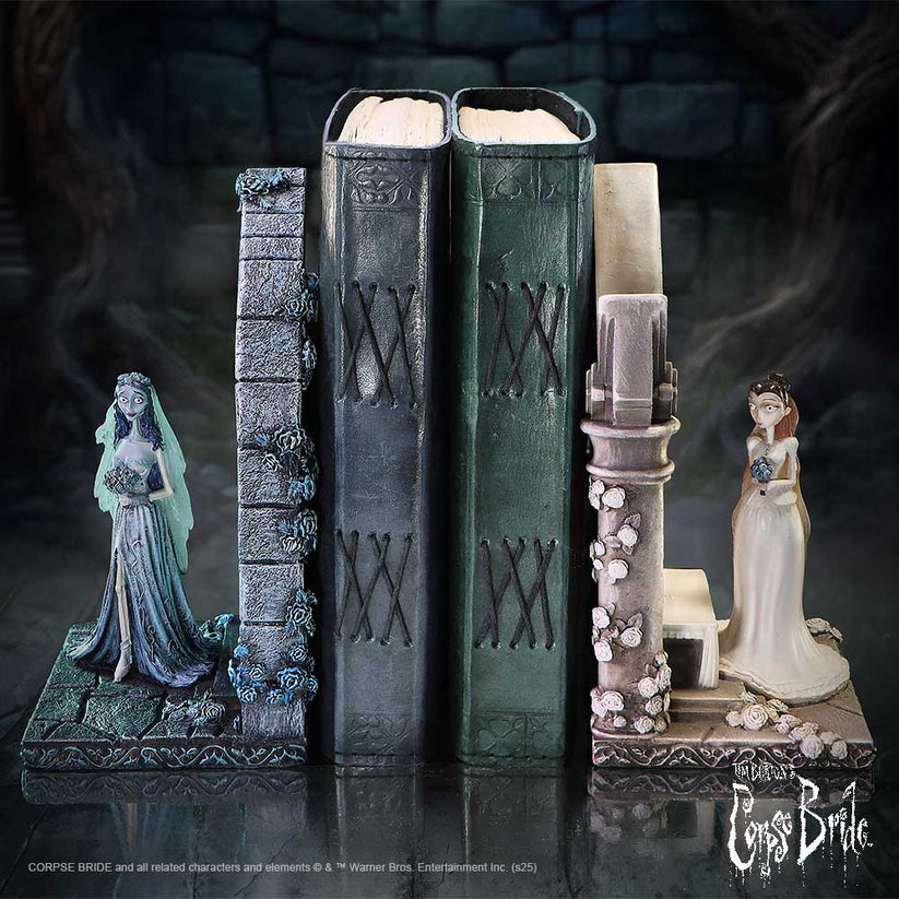 Corpse Bride Emily and Victoria Bookends – Midnight Rose Emporium